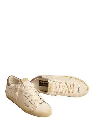 GOLDEN GOOSE Super Star Almond Toe Doodle Sneakers - White/cinder