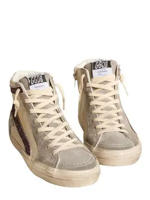 GOLDEN GOOSE DELUXE BRAND Golden Goose Slide Classic Star & Glitter High Top Sneakers