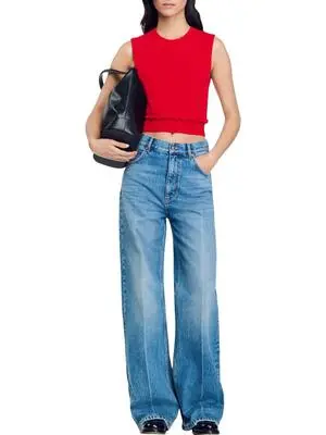 Sandro Emie Sleeveless Sweater Red