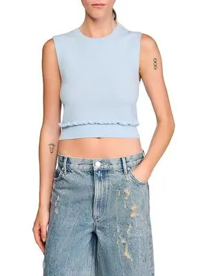 Sandro Emie Sleeveless Sweater Sky Blue