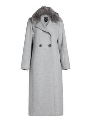 MERCER COLLECTIVE Madison Faux Fur-collar Maxi Wool Coat