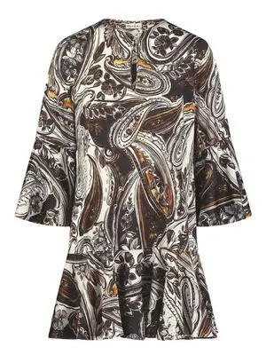 ROBERT GRAHAM Margot Paisley Bell-sleeve Minidress