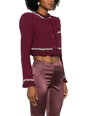 Giuseppe Di Morabito Crystal-chain Cropped Jacket - Purple
