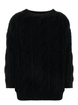 Valentino Garavani Cable Knit Wool Sweater - Black