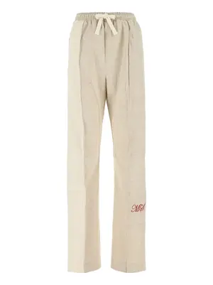 MARINE SERRE Logo-embroidered Track Pants - Neutrals