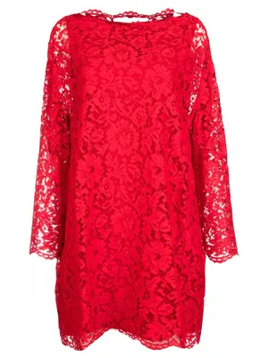 Valentino Garavani Floral-lace Mini Dress - Red