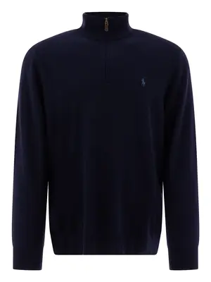 Polo Ralph Lauren Pony Quarter-Zip Sweater Blue