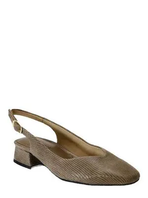 DAVID TATE David Tate Sugar Slingback Pumps Taupe Mini Lizard