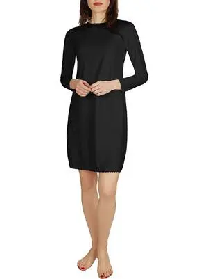 MEMOI Bonded Long Sleeve Slip Black