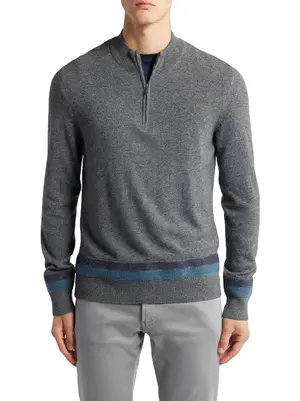Robert Barakett Rockingham Half-zip Sweater - Grey