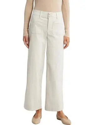 Wit & Wisdom Wide Leg Corduroy Pants Pale Stone