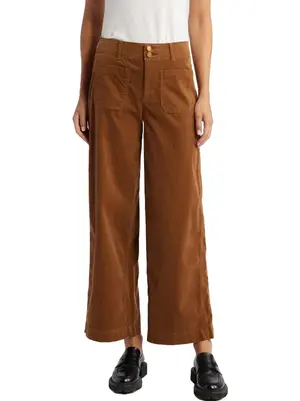Wit & Wisdom Wide Leg Corduroy Pants Roasted Pecan