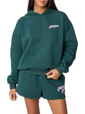 EDIKTED EDIKTED Relaxed Fit Logo Hoodie Green