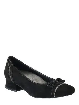 DAVID TATE Heritage Cap Toe Pump - Black Suede