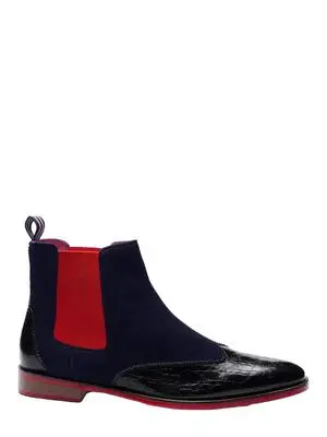 CARLOS BY CARLOS SANTANA Mantra Chelsea Boot - Blue Leather/suede