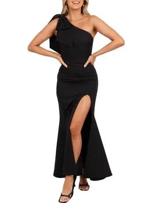 PETAL & PUP Charmed One-shoulder Gown - Black