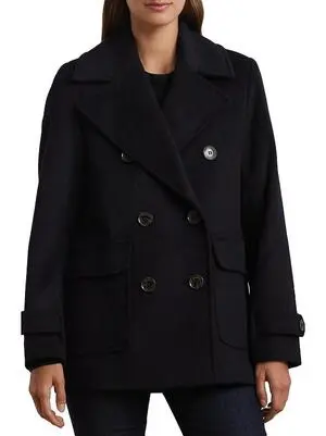 Ralph Lauren Lauren Ralph Lauren Double-Breasted Wool-Blend Coat Black