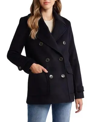 Ralph Lauren Lauren Ralph Lauren Double-Breasted Wool-Blend Coat Regal Navy