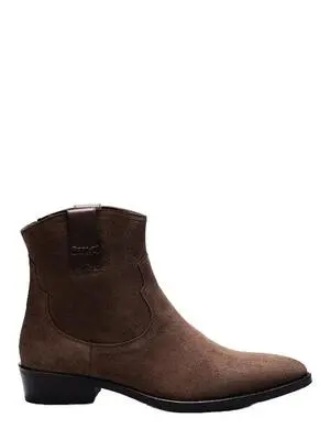 CARLOS BY CARLOS SANTANA Zappa Cowboy Boots - Cafe Brown Suede