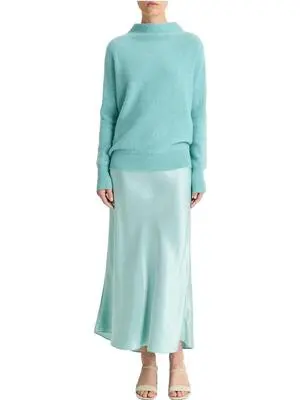 Vince Cashmere Funnel-Neck Sweater Aqua