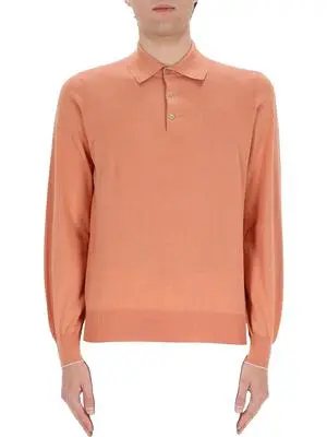 Brunello Cucinelli Polo Shirt Men Orange