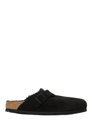 BIRKENSTOCK Birkenstock Black Suede Clogs With Buckle Detail Black