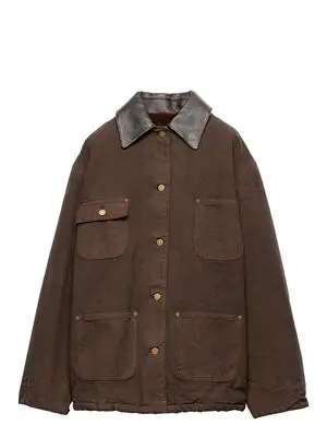 Prada Canvas Oversized Jacket Brown