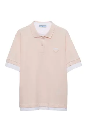 Prada Prada Cotton Piqué Polo Shirt Pink