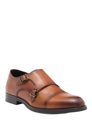 Nordstrom Edison Double Monk Strap Shoe - Tan Chestnut