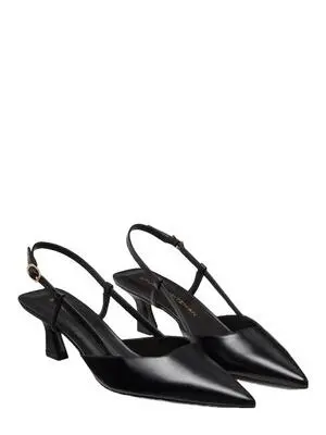 STUART WEITZMAN Vinnie 50 Slingback Pump Black Calf