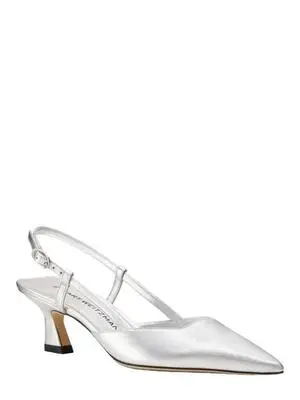 STUART WEITZMAN Vinnie 50 Slingback Pump Silver/silver