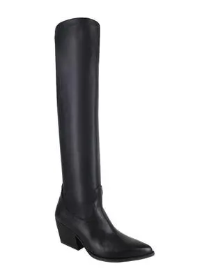 ZIGI Knee High Western Boot - Blk Leathe