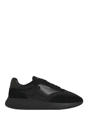 REISS Leather And Suede Low-top Trainers - All Black