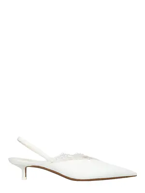 NEOUS Irena Sling 80 Lace-trim Satin Heeled Mules - Cream