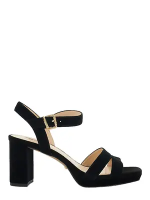 DUNE Suede Heeled Sandals - Black Suede