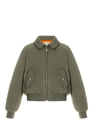 BARRIE Cashmere-wool Puffer Bomber Jacket - Green