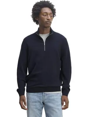 Everlane Quarter-Zip Cashmere Pullover Navy