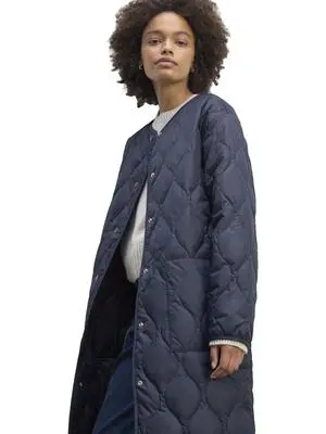Everlane Long Quilted Liner Navy