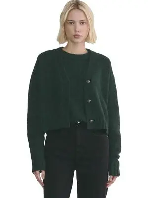 Everlane Boxy Alpaca Cardigan Scarab