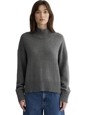 Everlane Boxy Turtleneck Sweater - Heathered Charcoal