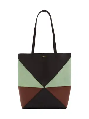 Loewe Loewe Puzzle Medium Foldable Tote Bag Chocolate/tan