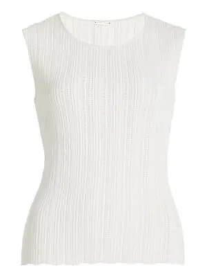 ADAM LIPPES Pointelle Knit Jacquard Top Xs