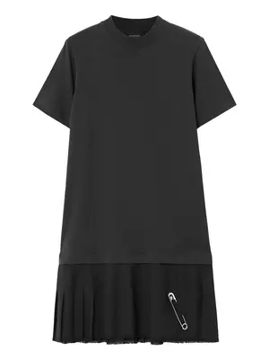 Balenciaga Layered Frayed Embellished Mini Dress - Gray