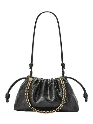 Loewe Loewe Flamenco Python Shoulder Bag Black