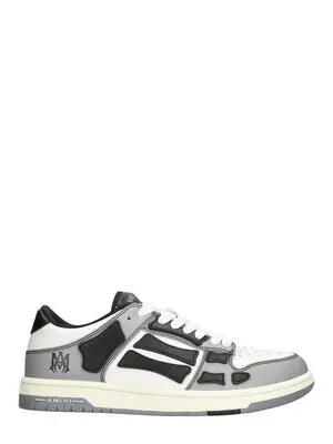 Amiri Leather Skel Low Sneakers - Grey