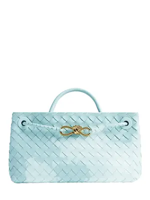 Bottega Veneta Bottega Veneta Small Leather East-West Andiamo Top-Handle Bag Blue