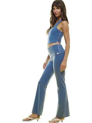 Victoria's Secret Angel Essentials Cotton Foldover Flare Legging - Blue
