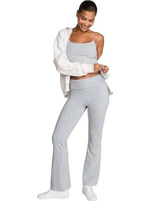 Victoria's Secret Angel Essentials Cotton Foldover Flare Legging - Grey