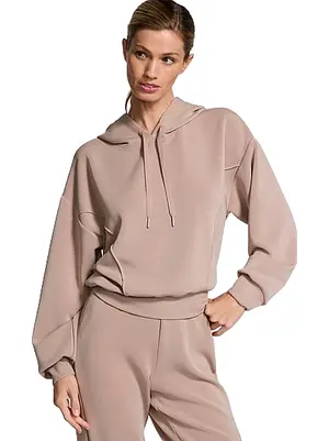 Victoria's Secret Vsx Featherweight Knit Hoodie - Beige