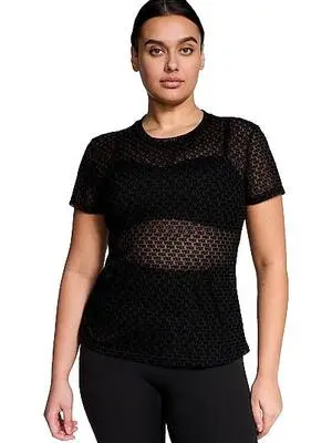 Victoria's Secret Vsx Logo Mesh Tee - Print